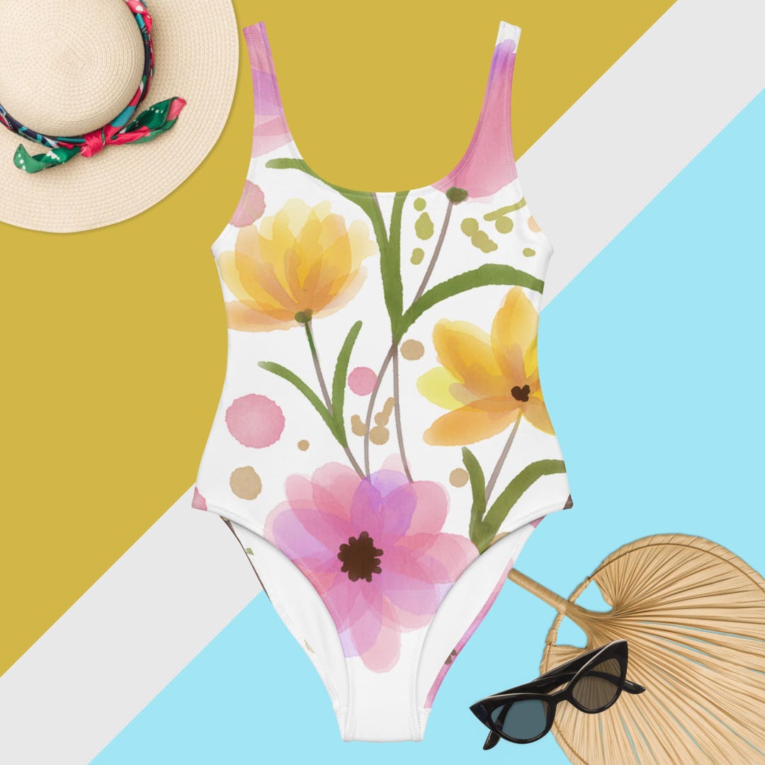 Floral Bikini Set, Romantic Floral Bikini, Tropical Flower Swimsuit ...