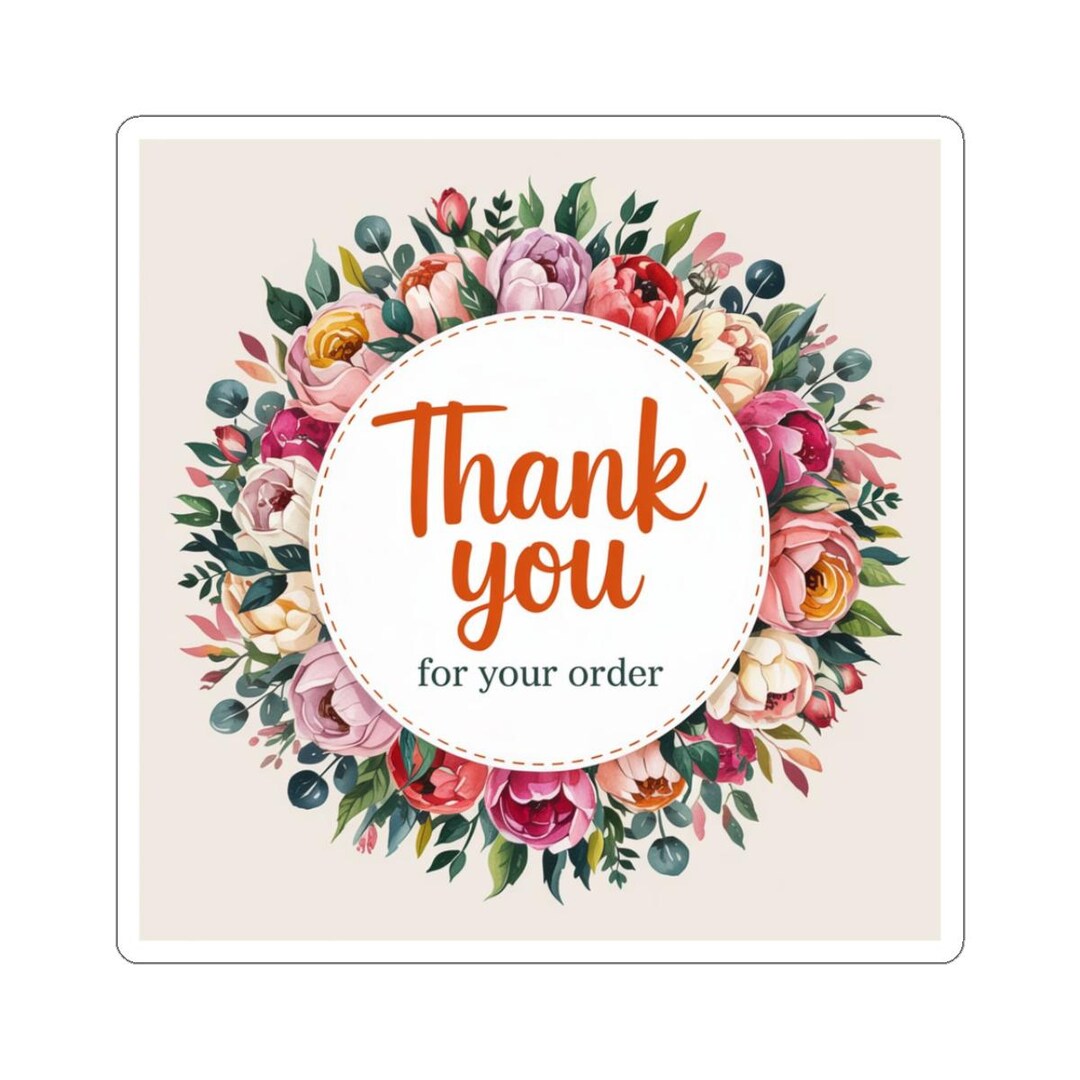 Floral Thank You Stickers for Orders, Floral Decor, Gift Wrap ...