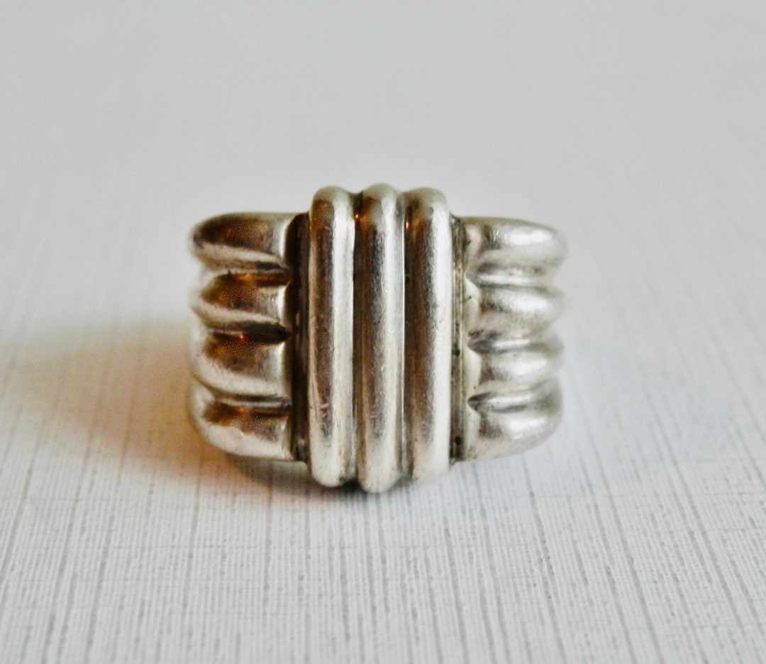 JON BAYANIHAN Ring, Modernist Ring, Sterling Silver, Industrial Style ...