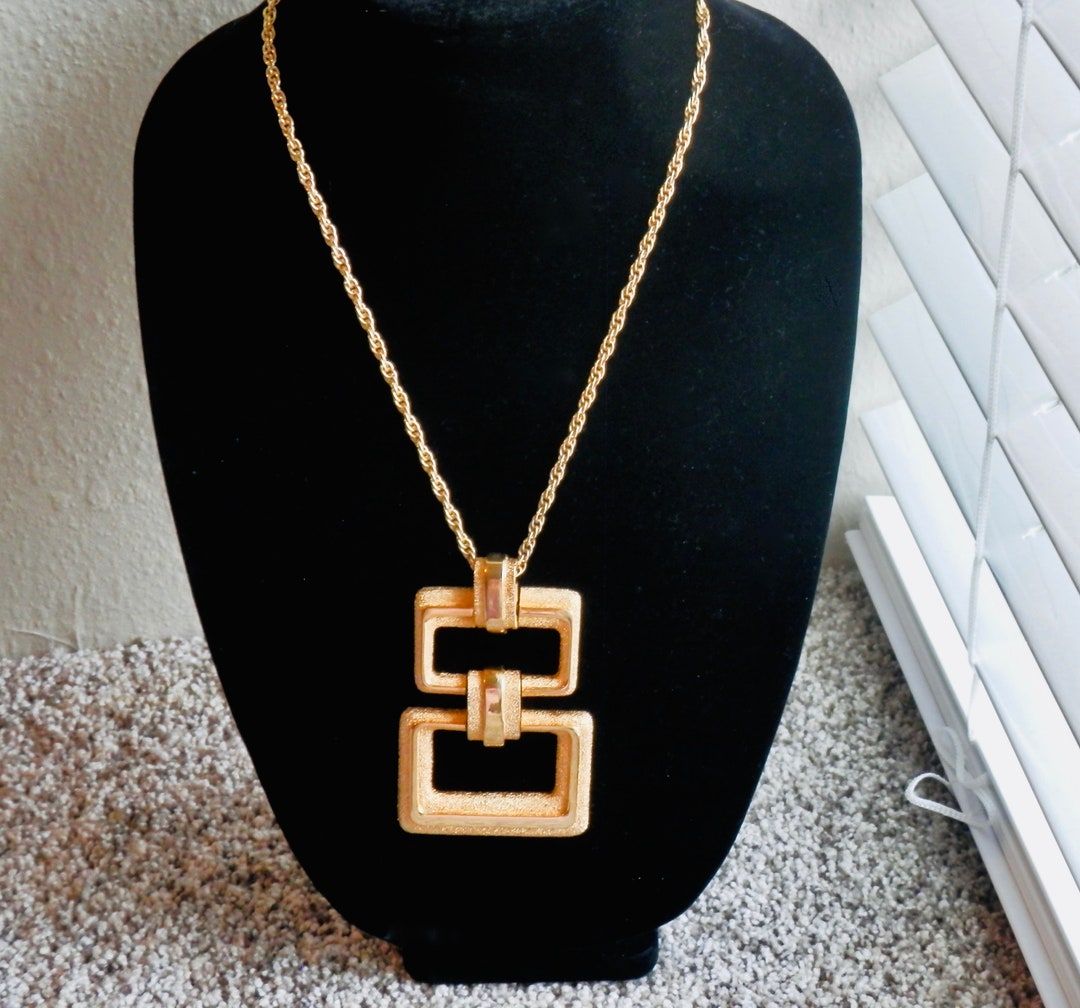 Vintage EMMONS Necklace, Articulated Pendant, Large Statement Necklace ...