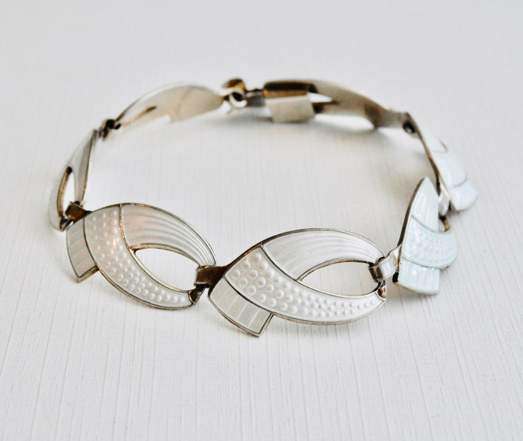 Vintage Scandinavian Bracelet, Sterling Silver, Norwegian White ...