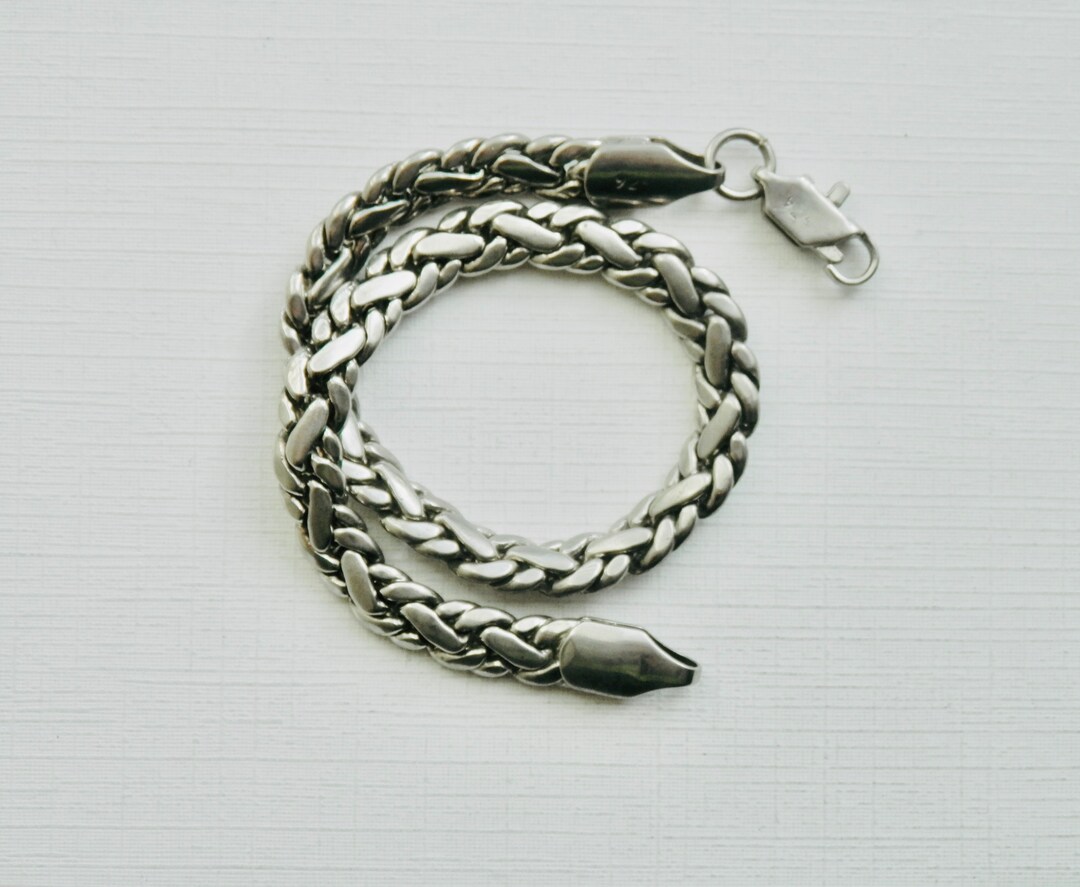 Mexican Bracelet, Sterling Silver, Thick Foxtail Chain, Unisex Jewelry ...