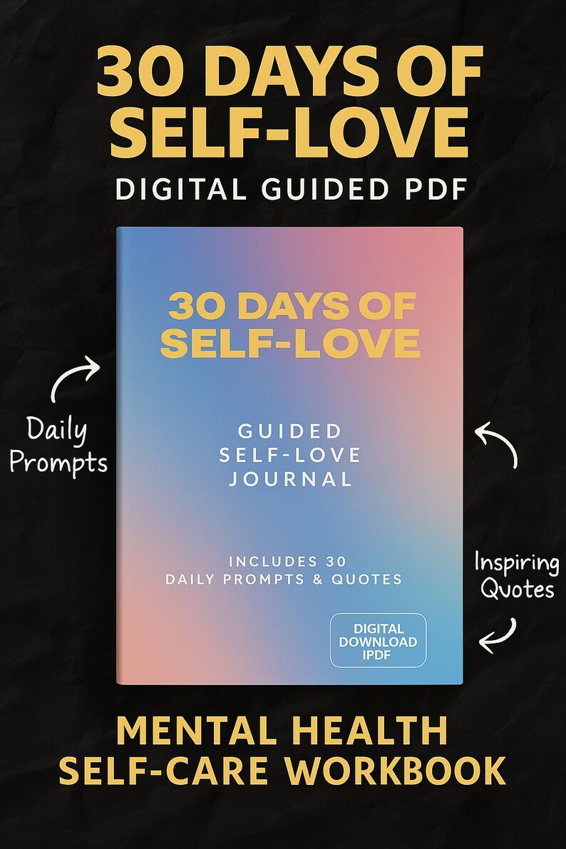 30 Days of Self-love Journal | Digital PDF | Mental Health Workbook ...