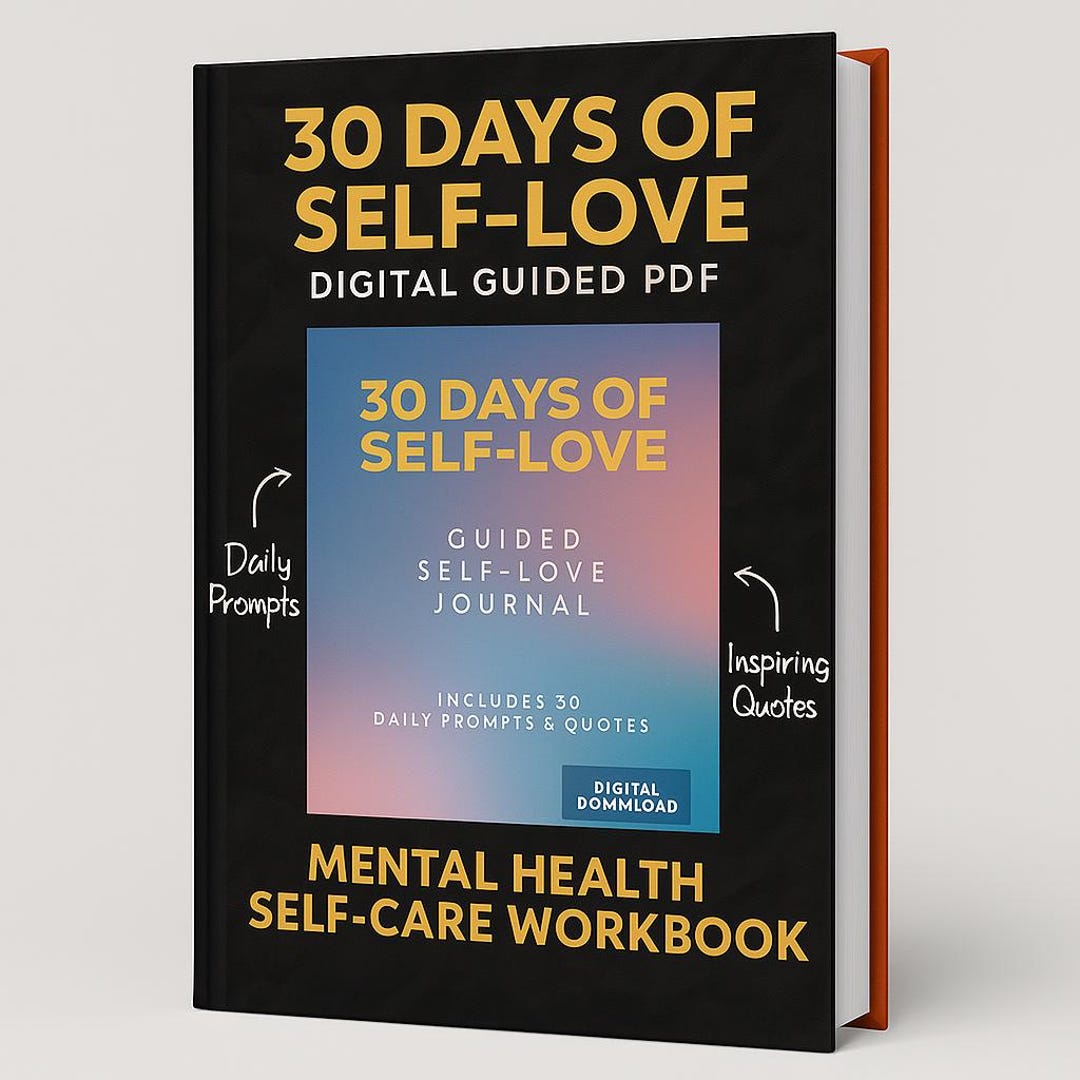 30 Days of Self-love Journal | Digital PDF | Mental Health Workbook ...