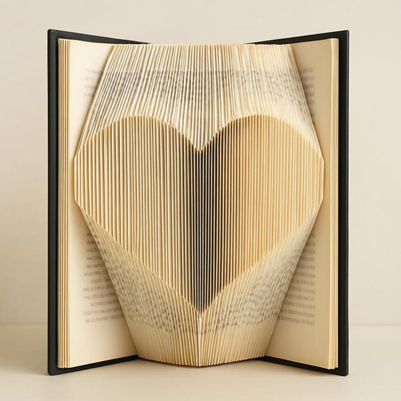 Heart Book Folding Pattern | Romantic DIY Gift | Folded Book Art ...