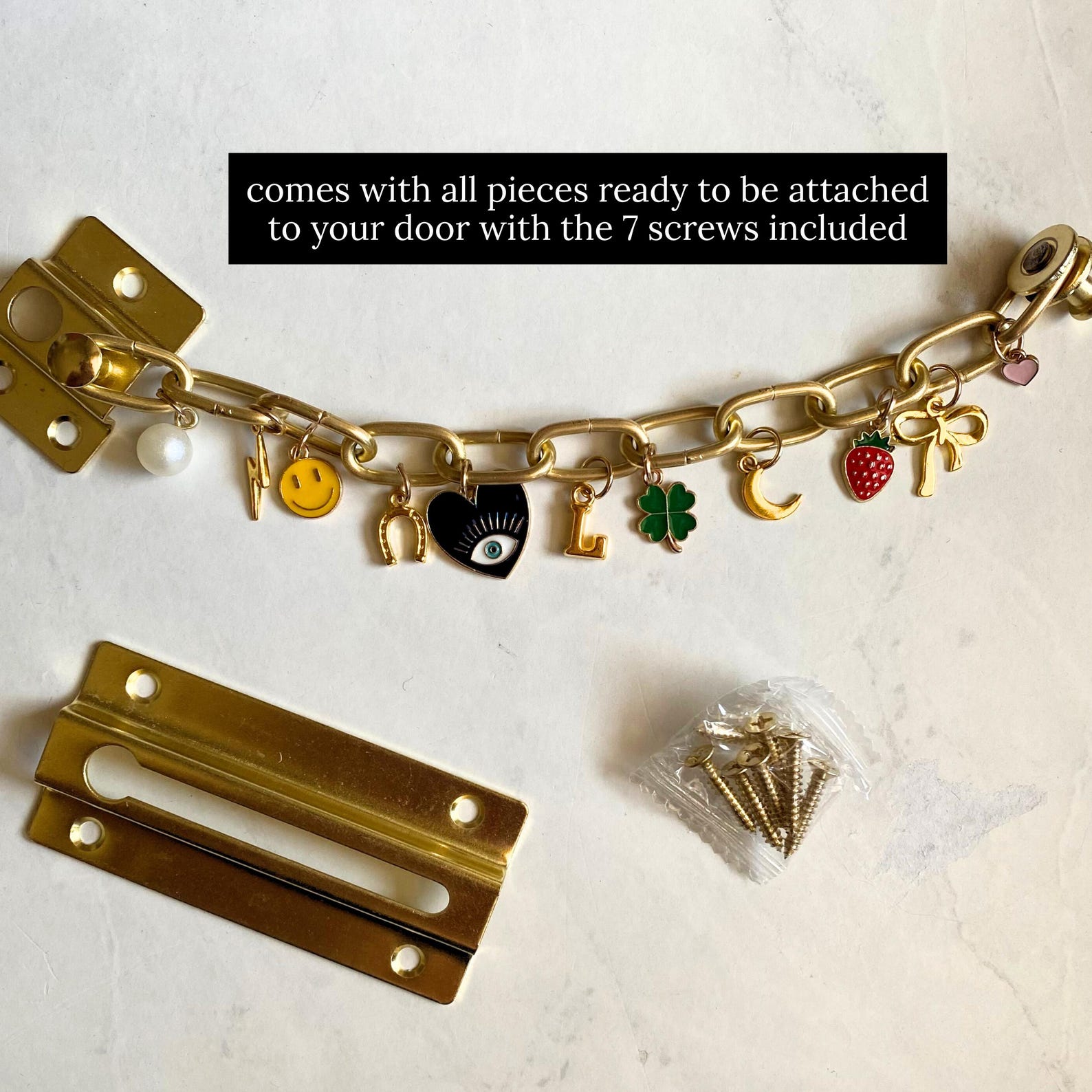Charm Bracelet Door Lock With 11 Unique Charms | Personalized With Your ...