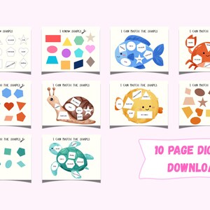 Shapes Matching Activity Printable Quiet Book Preschool Printable Busy ...