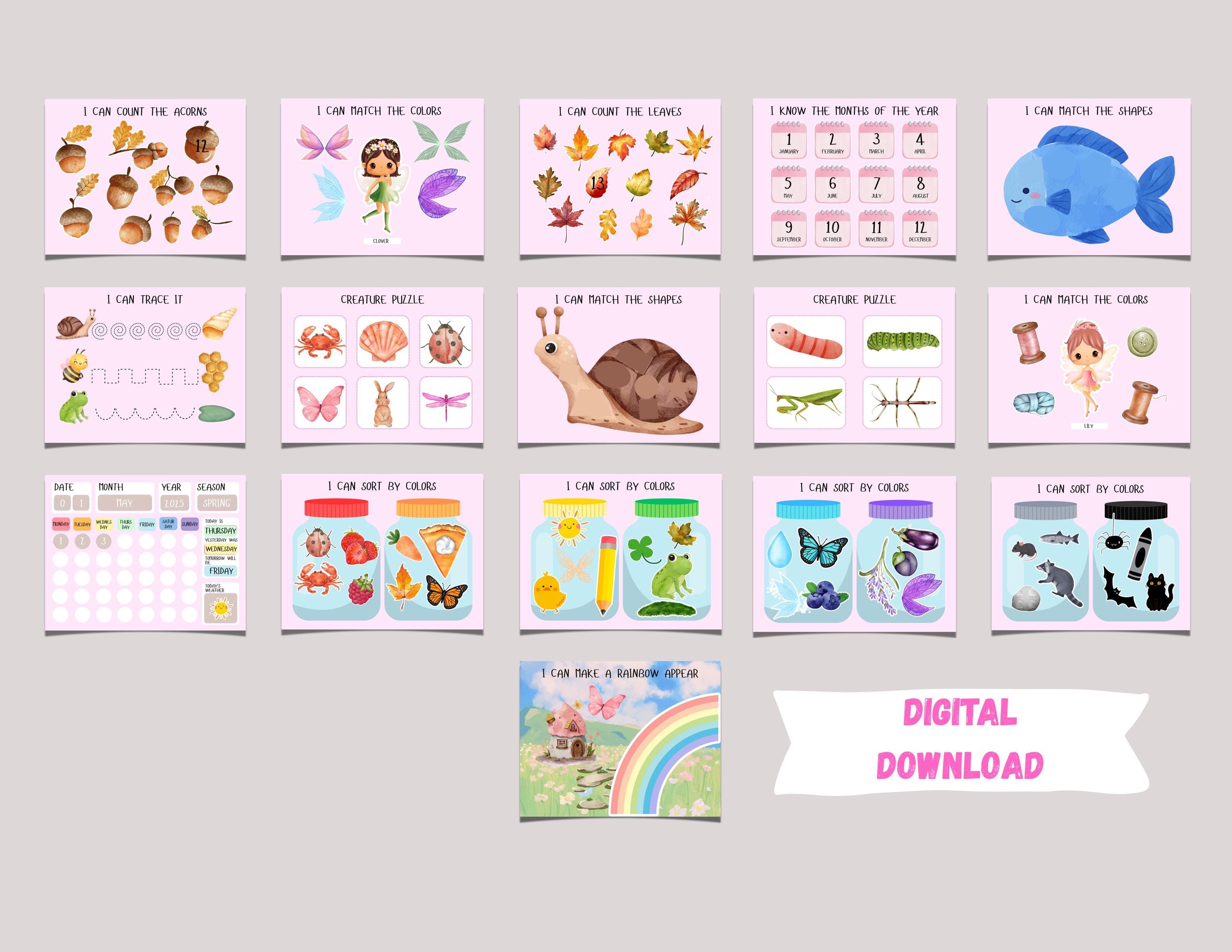 Fairy Busy Book Printable Toddler Preschool Learning Binder Homeschool ...