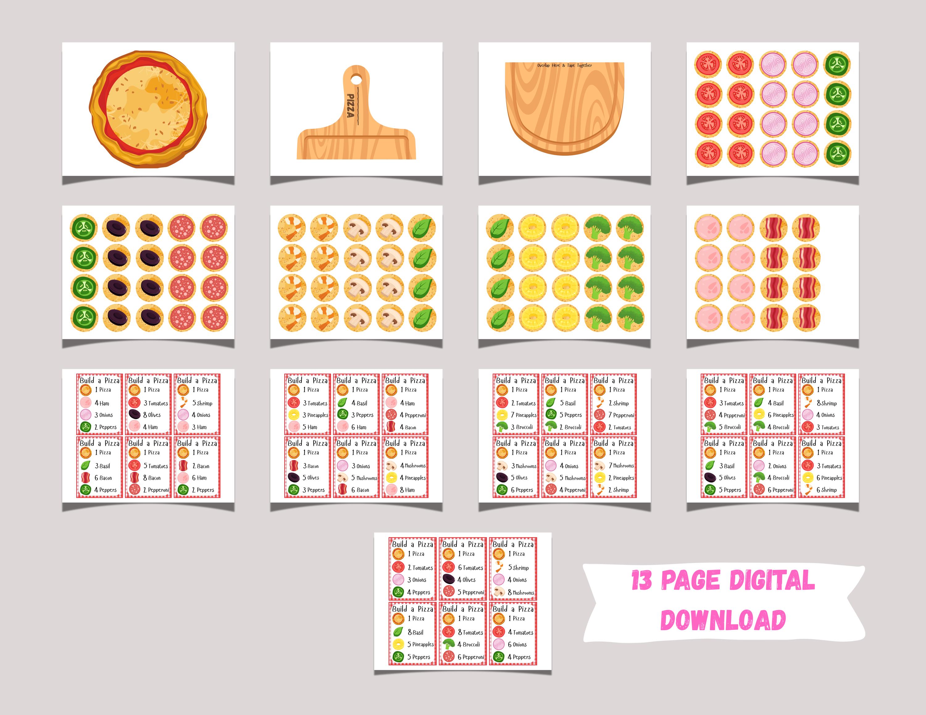 Build A Pizza Printable Quiet Book Preschool Printable Busy Book ...