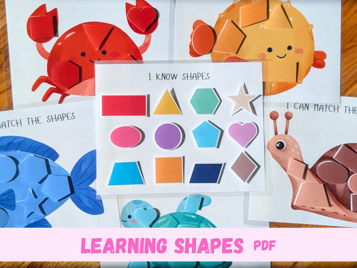 Shapes Matching Activity Printable Quiet Book Preschool Printable Busy ...