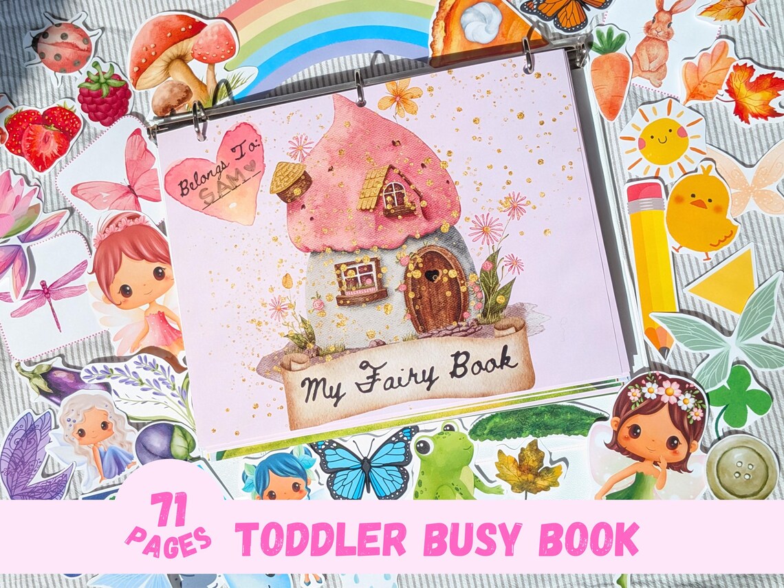 Fairy Busy Book Printable Toddler Preschool Learning Binder Homeschool ...