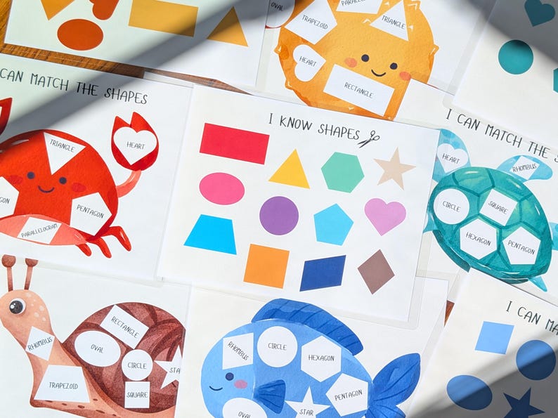 Shapes Matching Activity Printable Quiet Book Preschool Printable Busy ...