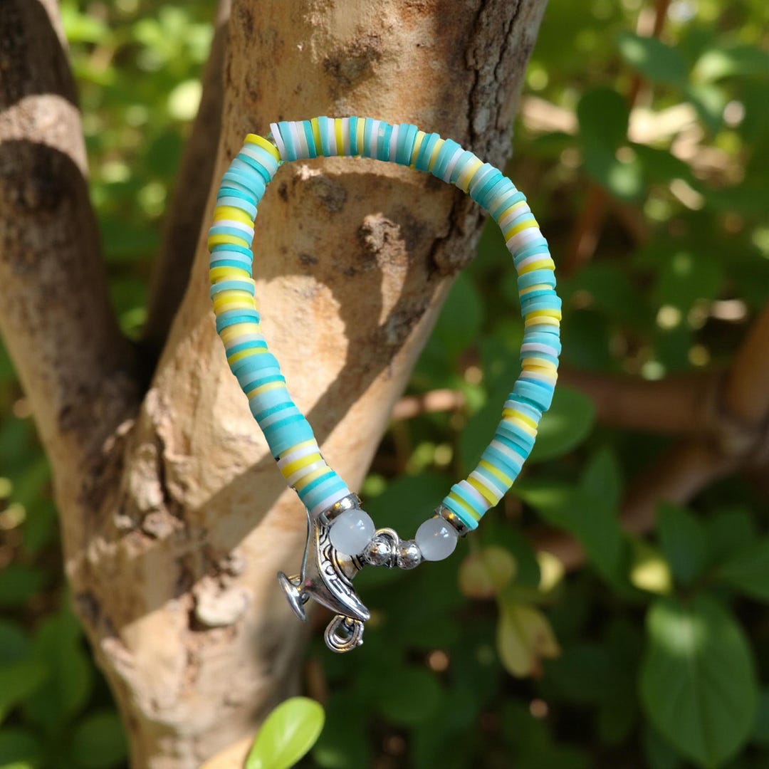 Disney Inspired Arabian Nights Princess Jasmine Heishi Polymer Clay Bracelet With Genie Lamp ...