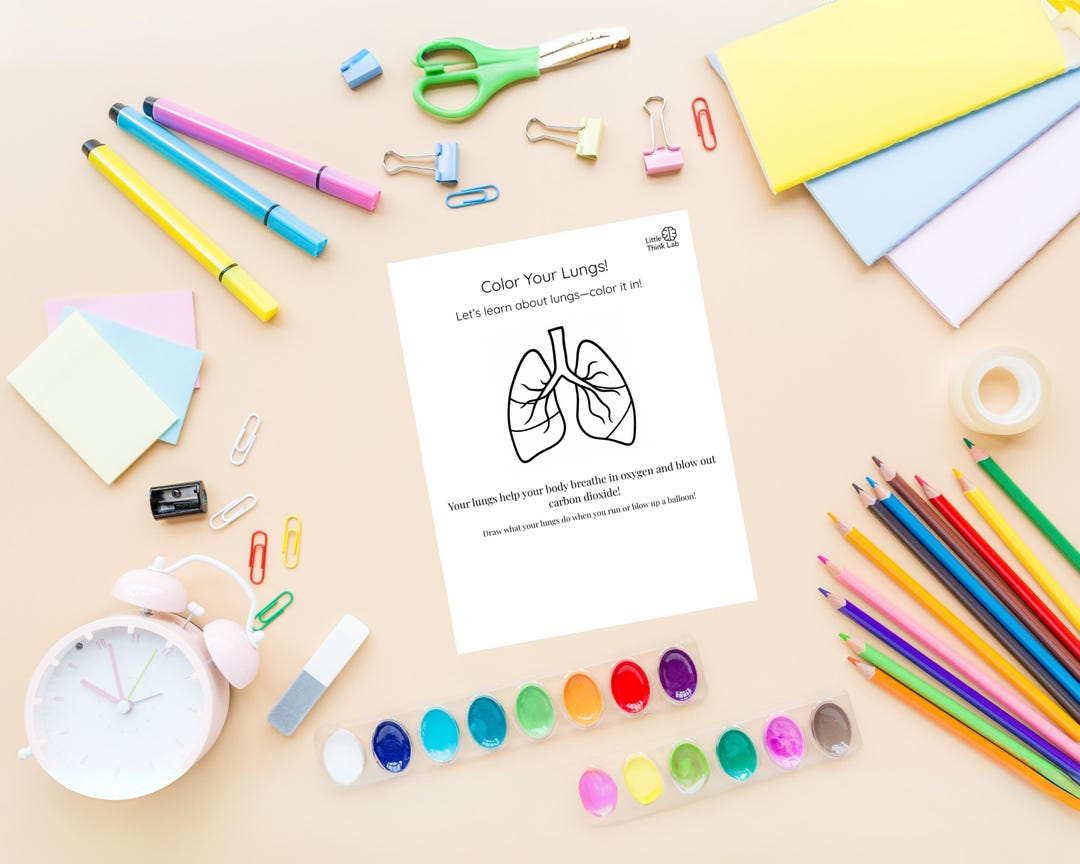 Color Your Lungs – Calming Printable Lung Coloring Page for Kids ...