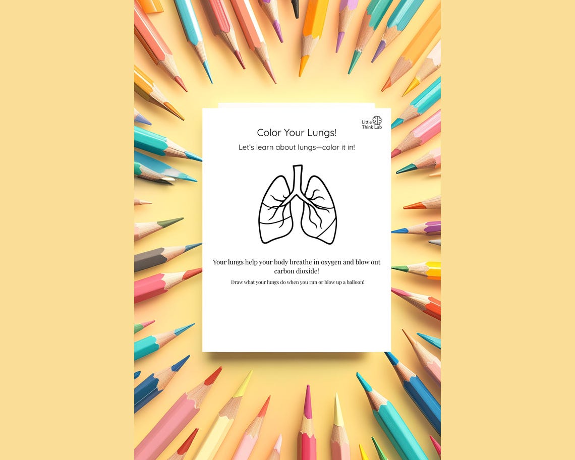 Color Your Lungs – Calming Printable Lung Coloring Page for Kids ...