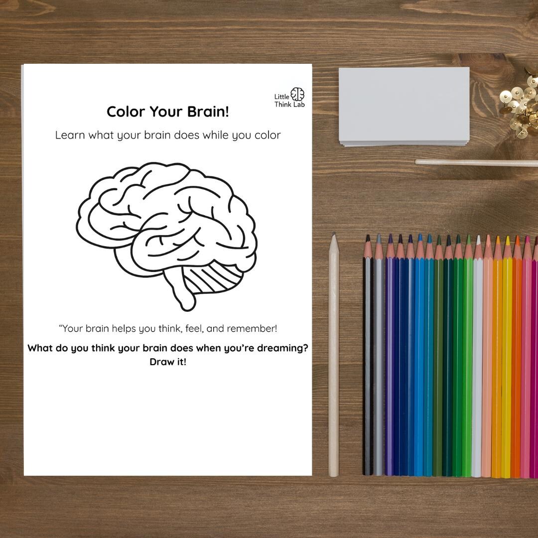 Color Your Brain Kids Printable – Fun Brain Coloring Page | Educational ...