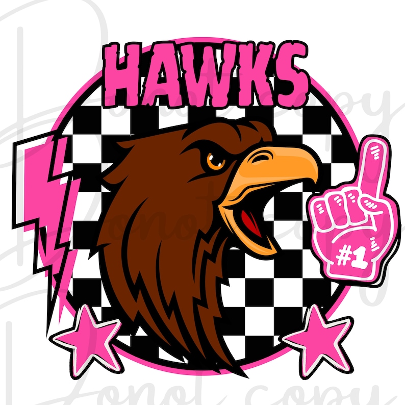 Hawks Checkered Pink PNG Design - Etsy