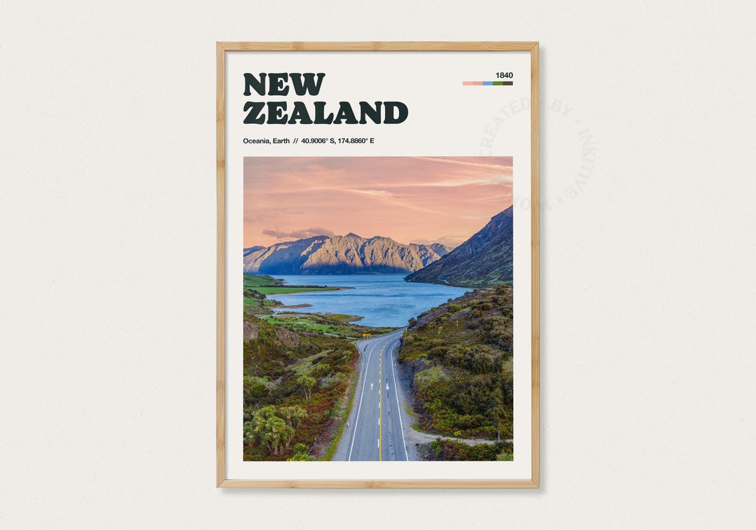 Real Photo - New Zealand Travel Poster, Oceania Wall Art, Nature Home ...