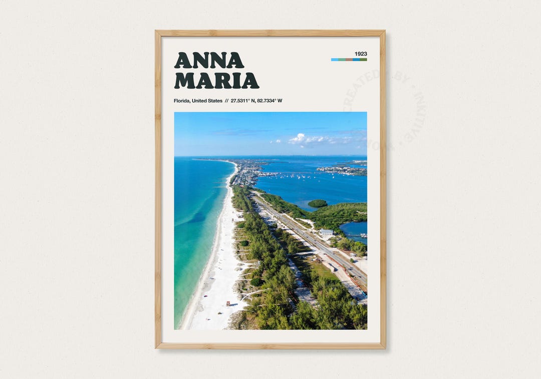 Real Photo - Anna Maria Travel Poster, Florida Wall Art, Vintage Home ...