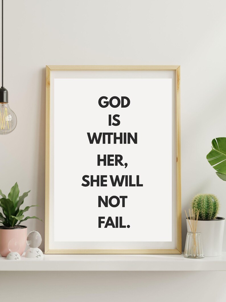 Christian Wall Art 'god is Within Her' Wall Art for Christian Homes - Etsy
