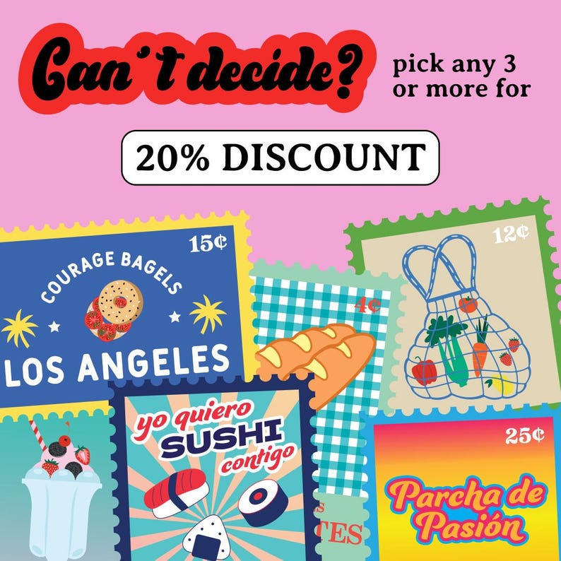 Sunday Farmer's Market Stamp Shaped Vinyl Sticker - Etsy