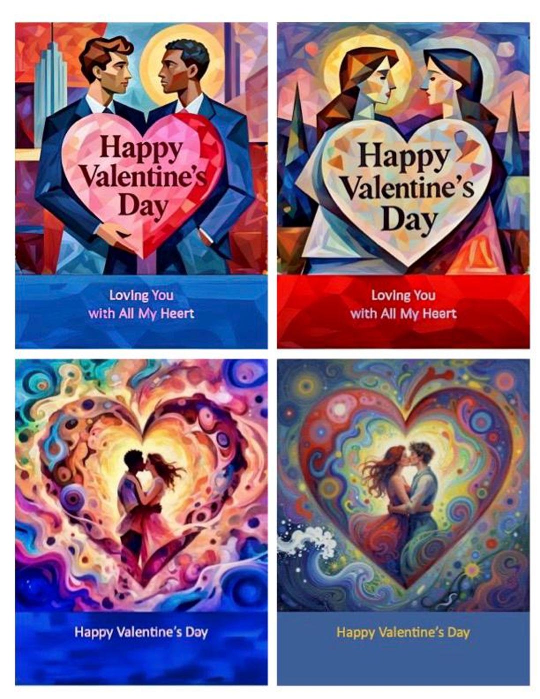 Valentine Cards – Love in Various Forms – Digital – Bundle of 4 ...