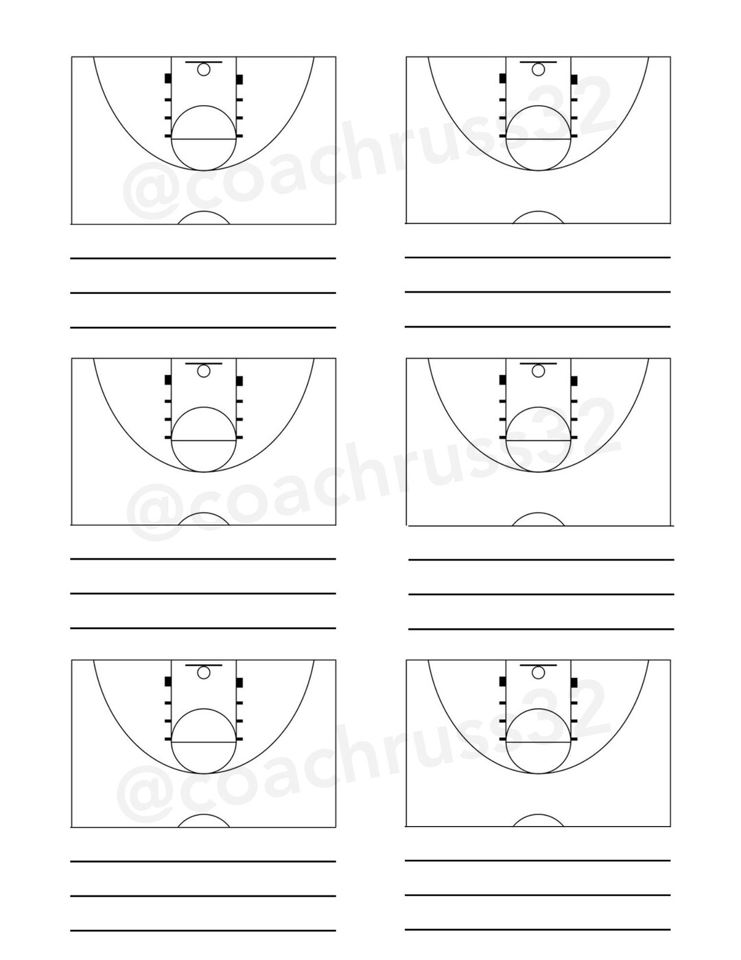 Half Court Basketball Play Mapping Tool - Etsy