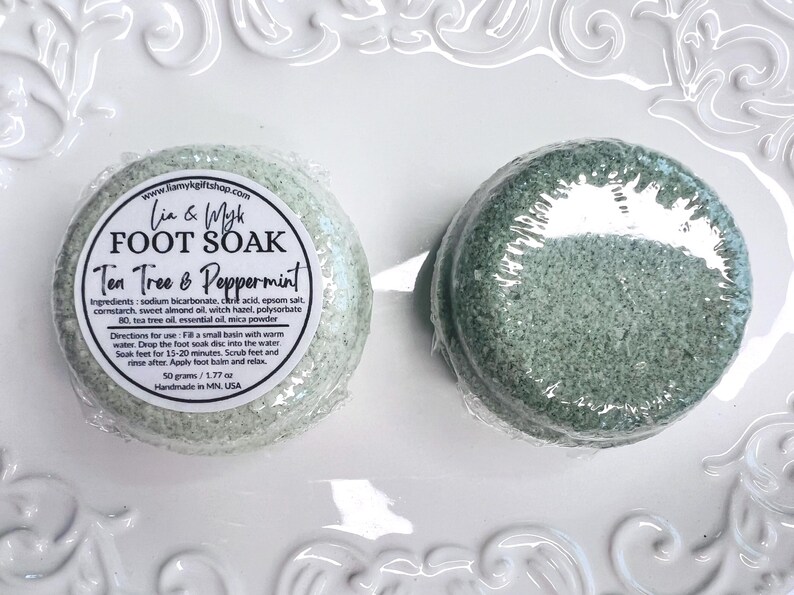 Handmade Foot Soak Fizz: Tea Tree & Peppermint (set of 3) - Etsy