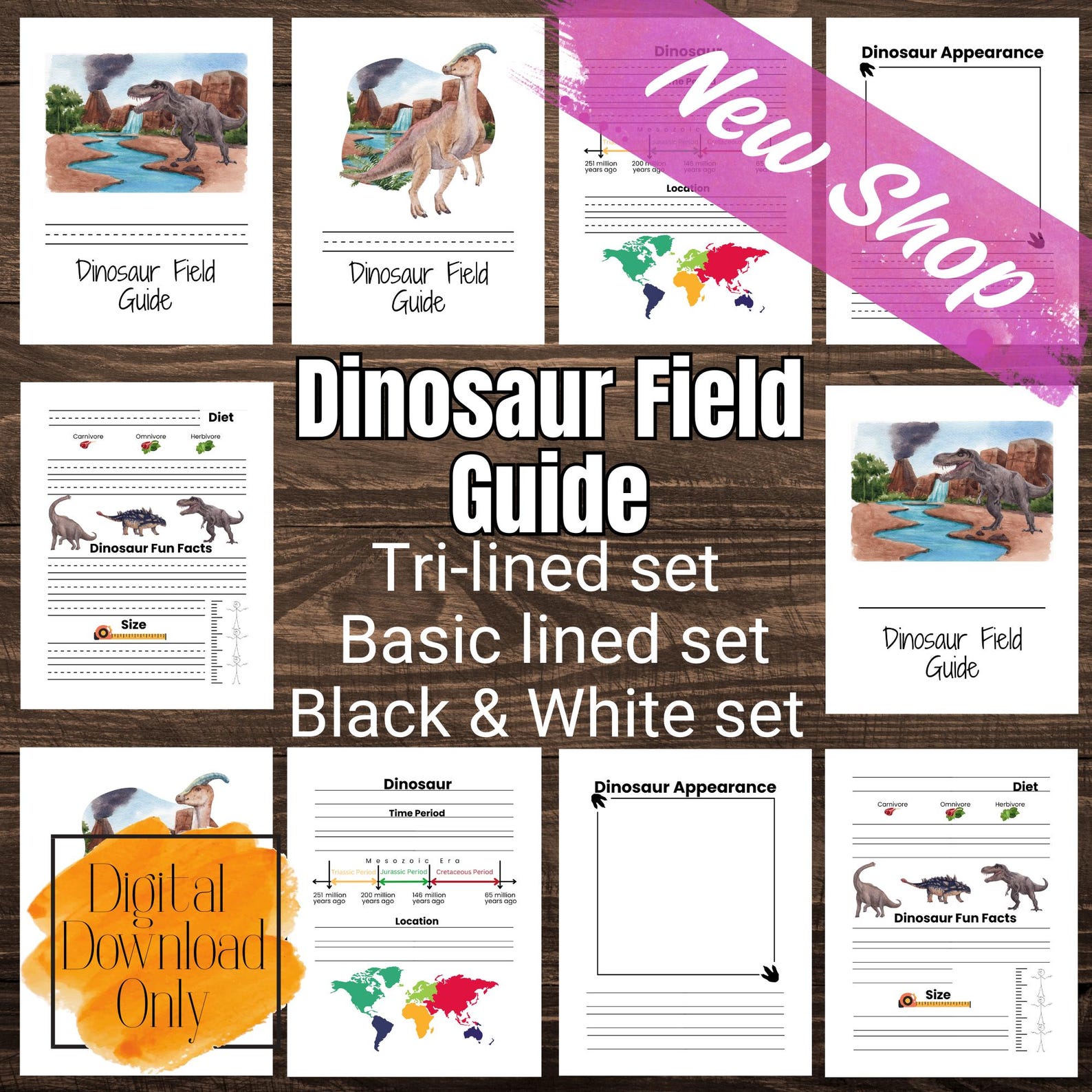 Dinosaur Field Guide: Printable Paleontology Study (digital Download ...