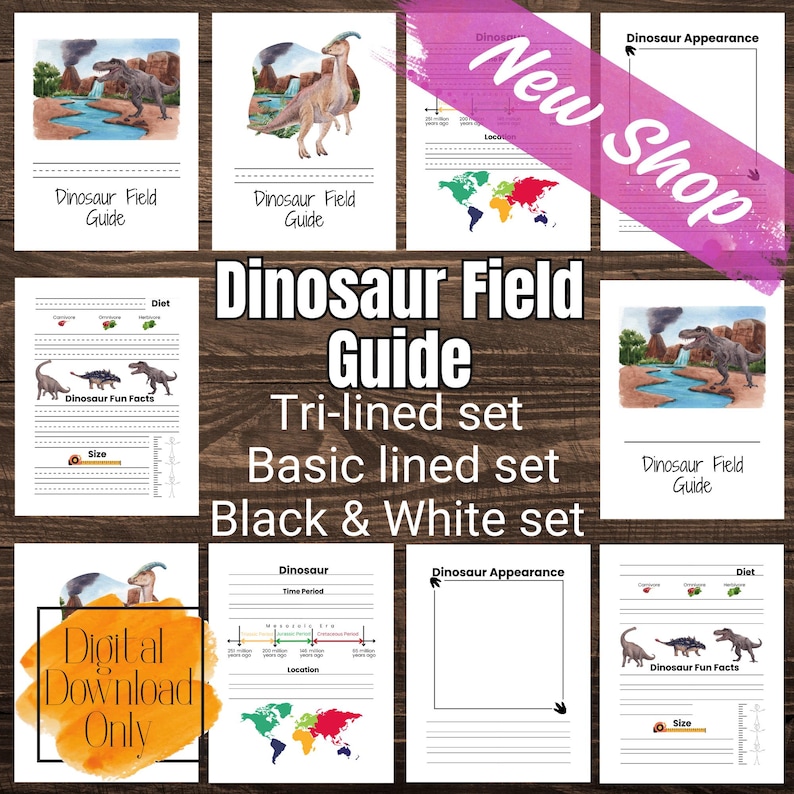 Dinosaur Field Guide: Printable Paleontology Study (digital Download ...