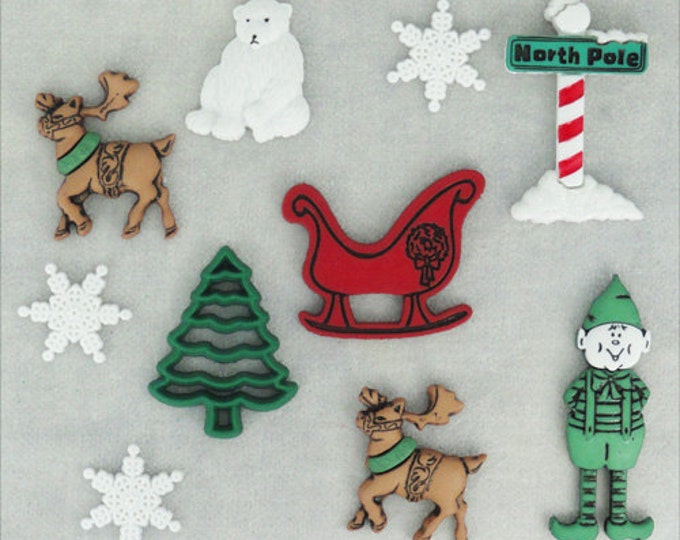 Jesse James Button Embellishments Holiday Novelty Buttons North Pole ...