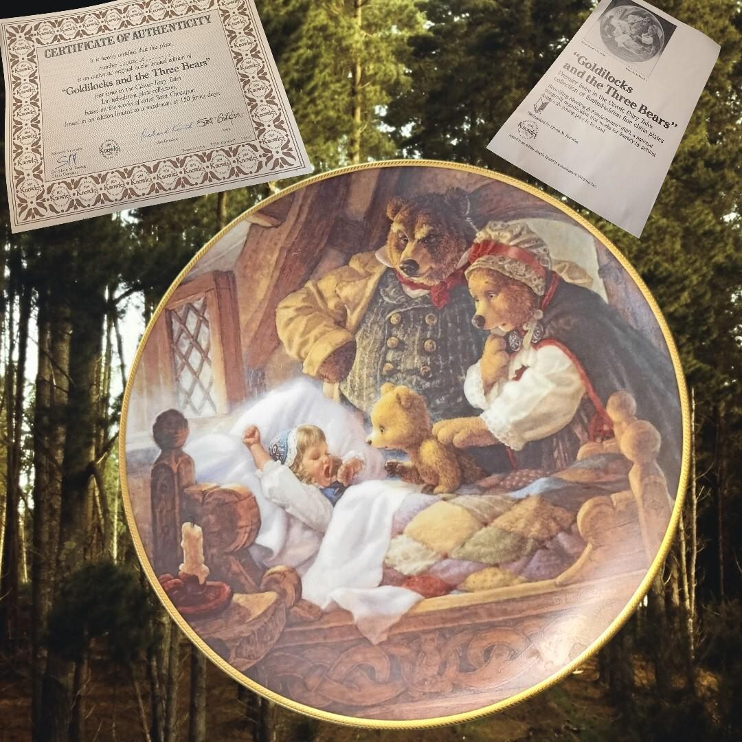 Goldilocks & the Three Bears Collector Plate Knowles 1991 Coa Fairy ...