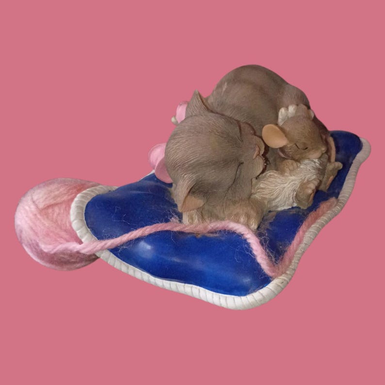 Charming Tails "cat Nap" Figurine Cat and Mouse Sleeping on Pillow Fitz ...