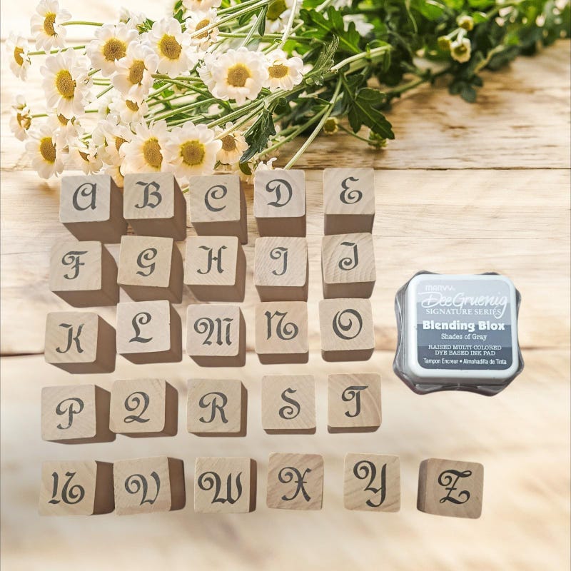 Wood Alphabet Stamp Set - Etsy