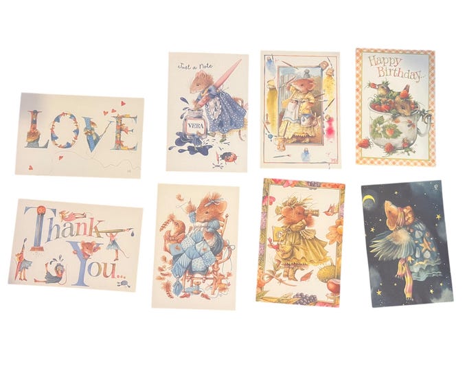 Vera the Mouse Itty Bitty Greetings Cards Hallmark Marjolein Bastin Set ...