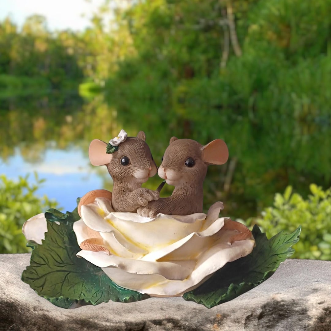 Charming Tails “life is Rosey With You” Mice Rose Figurine - Etsy