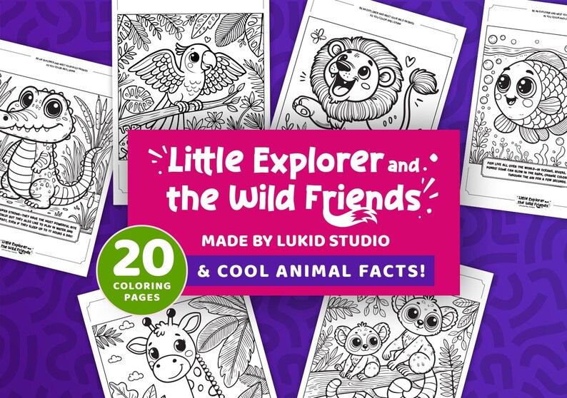Little Explorer and the Wild Friends – Jungle & Wild Animals Coloring ...