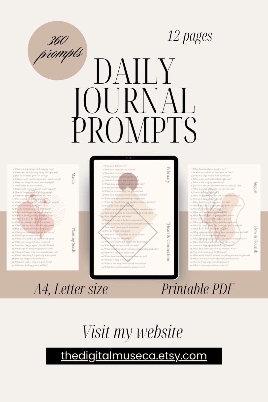365 Daily Journal Prompts: Self-care & Mindfulness (PDF) - Etsy