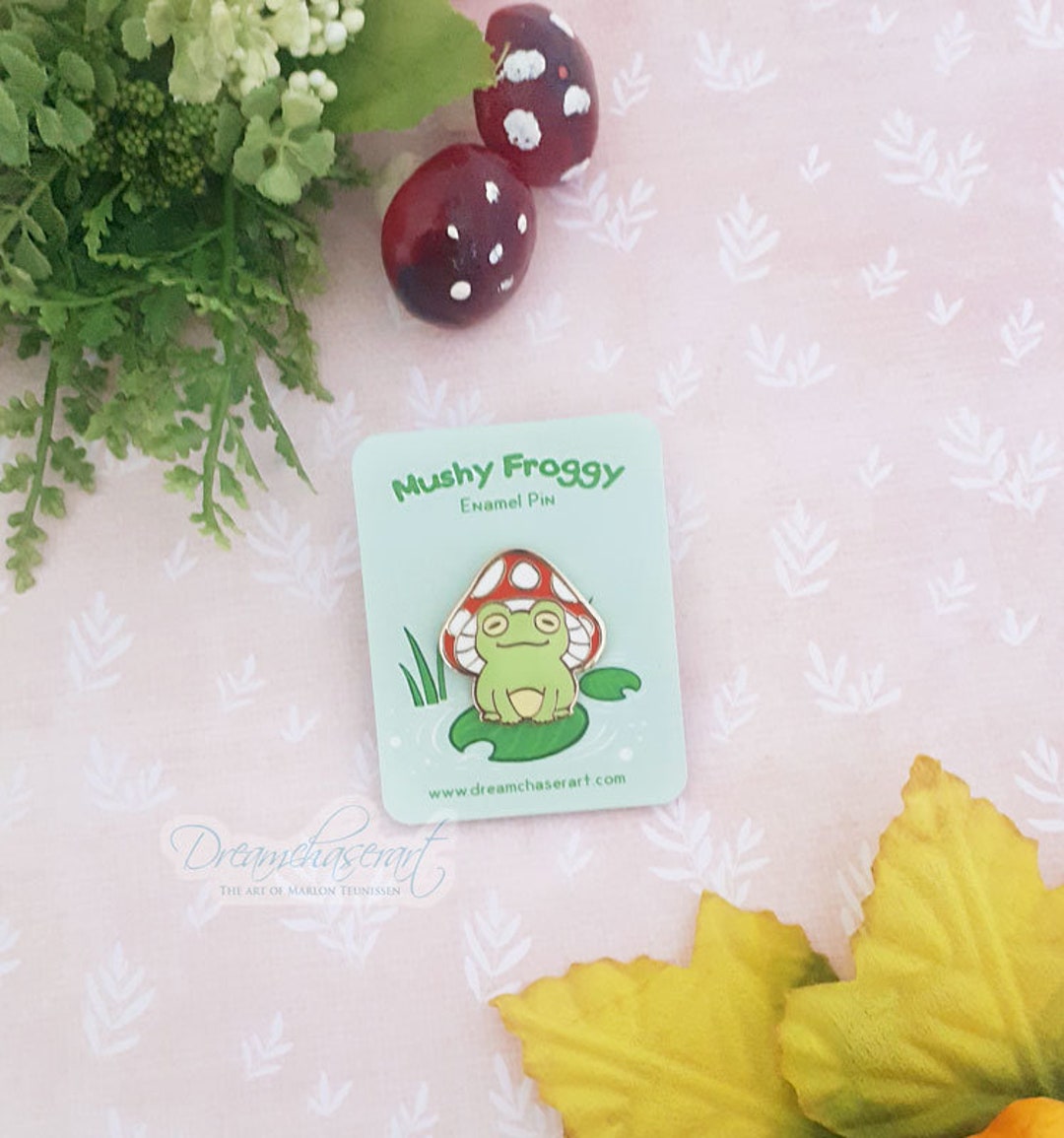 Mushy Froggy, Enamel Pins, Cute Frog Pin, Mushroomcore, Cottagecore - Etsy