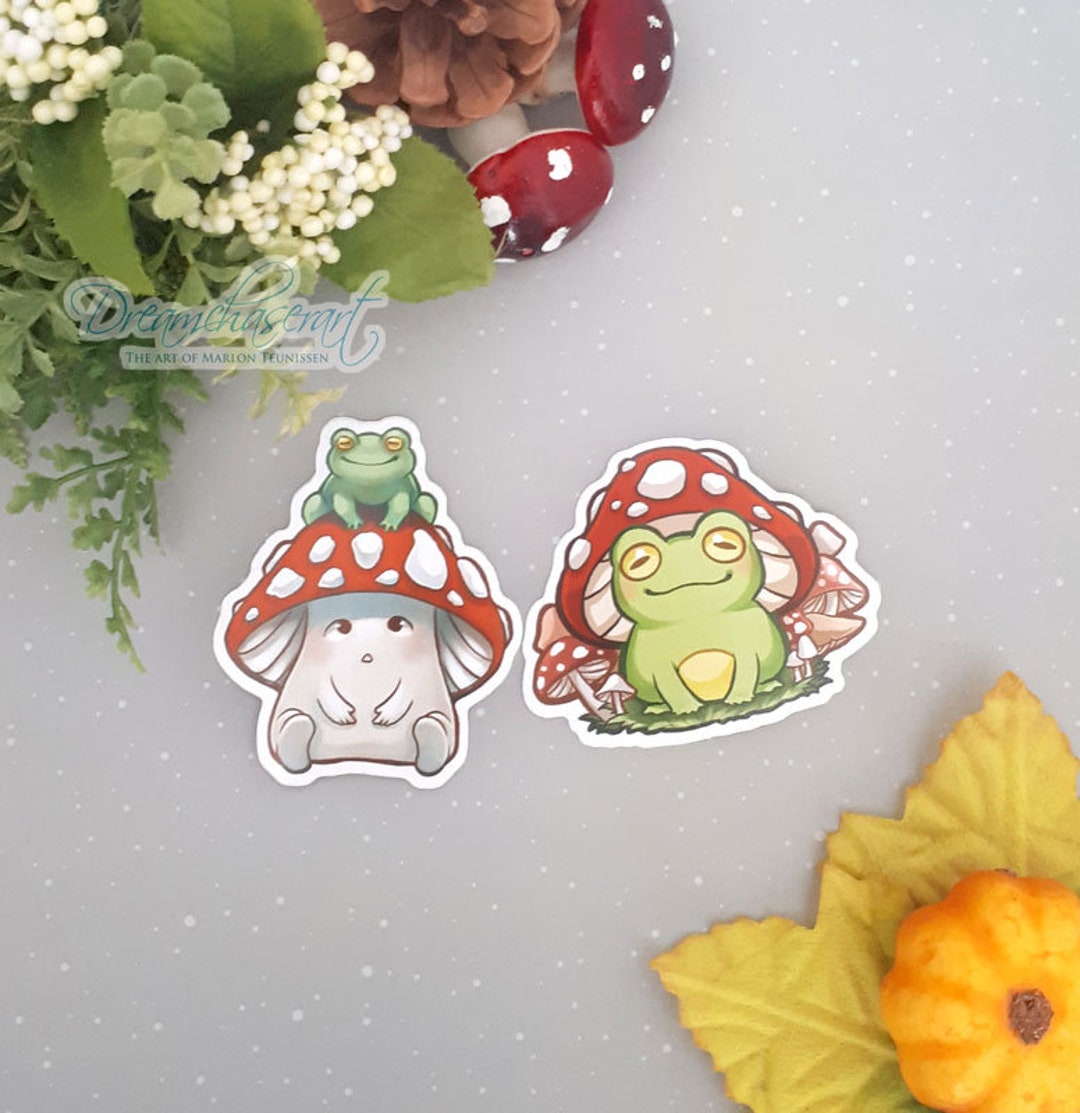 Cute Vinyl Mushy and Froggy Sticker Set - Journalling Sticker - Planner ...