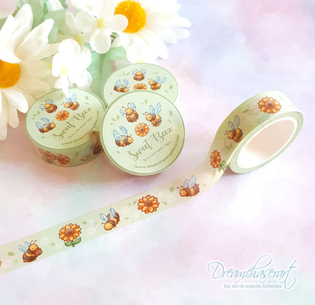 Sweet Bees Washi Tape ~ Cottagecore Kawaii Washi Planner Tapes ~ Cute ...