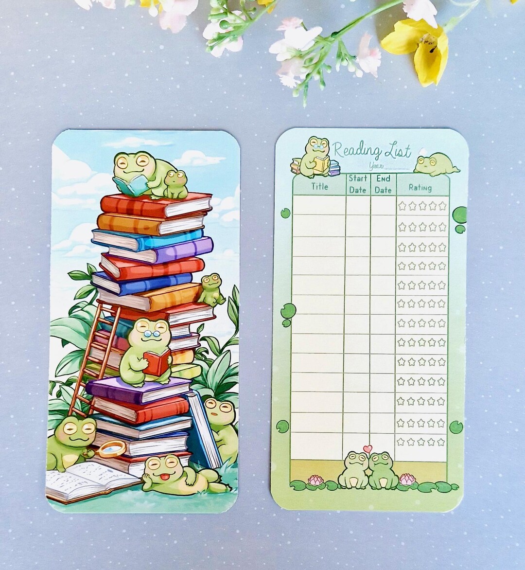 Froggy Librarians Reading Log Bookmark - Etsy