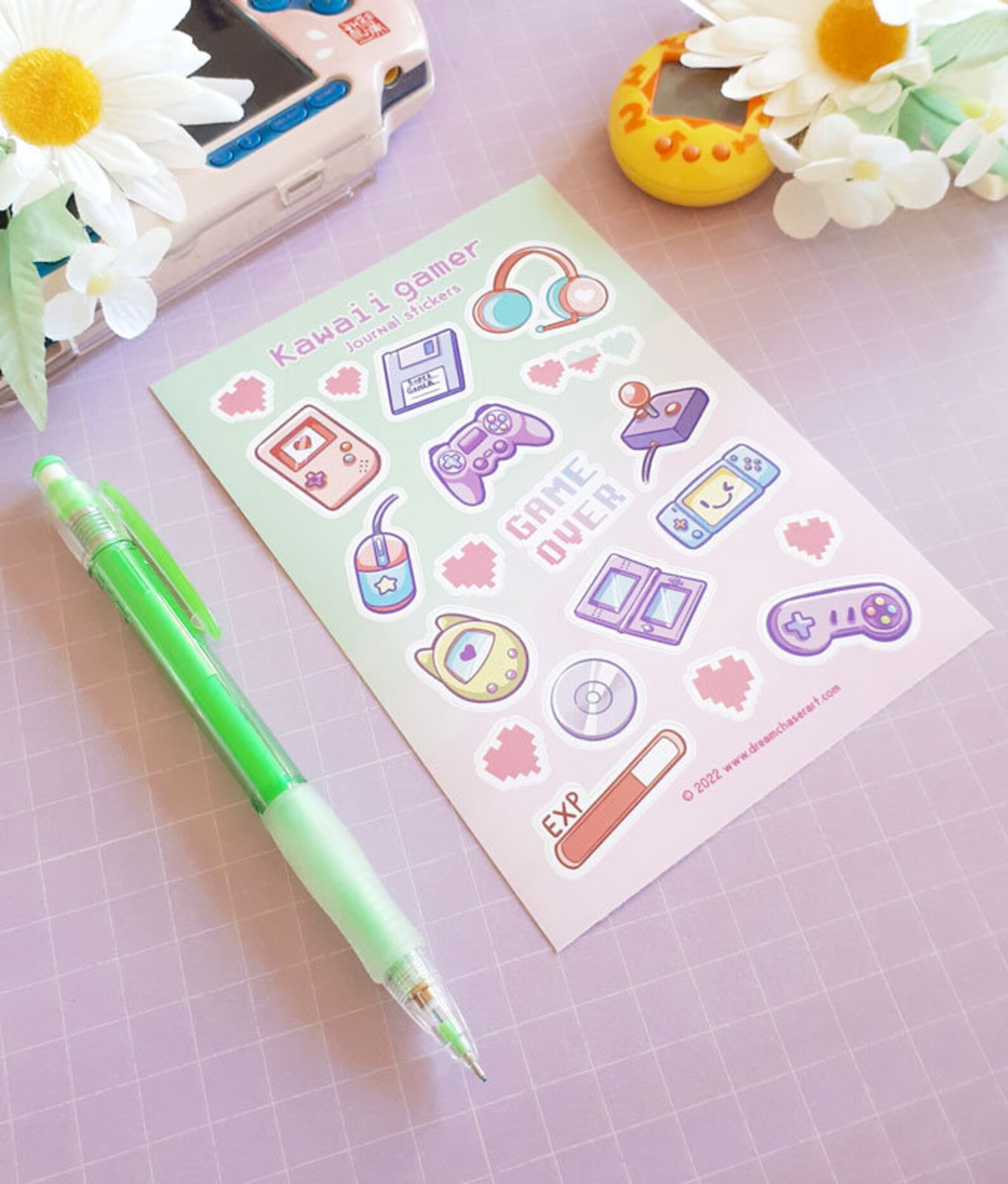 Kawaii Gamer Sticker Sheet Cute Gamer Girl Planner - Etsy