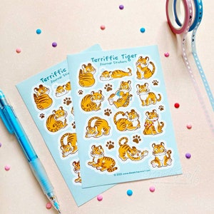 Cute Terrific Tiger Sticker Sheet Bullet Journal Tiger Themed Stickers ...