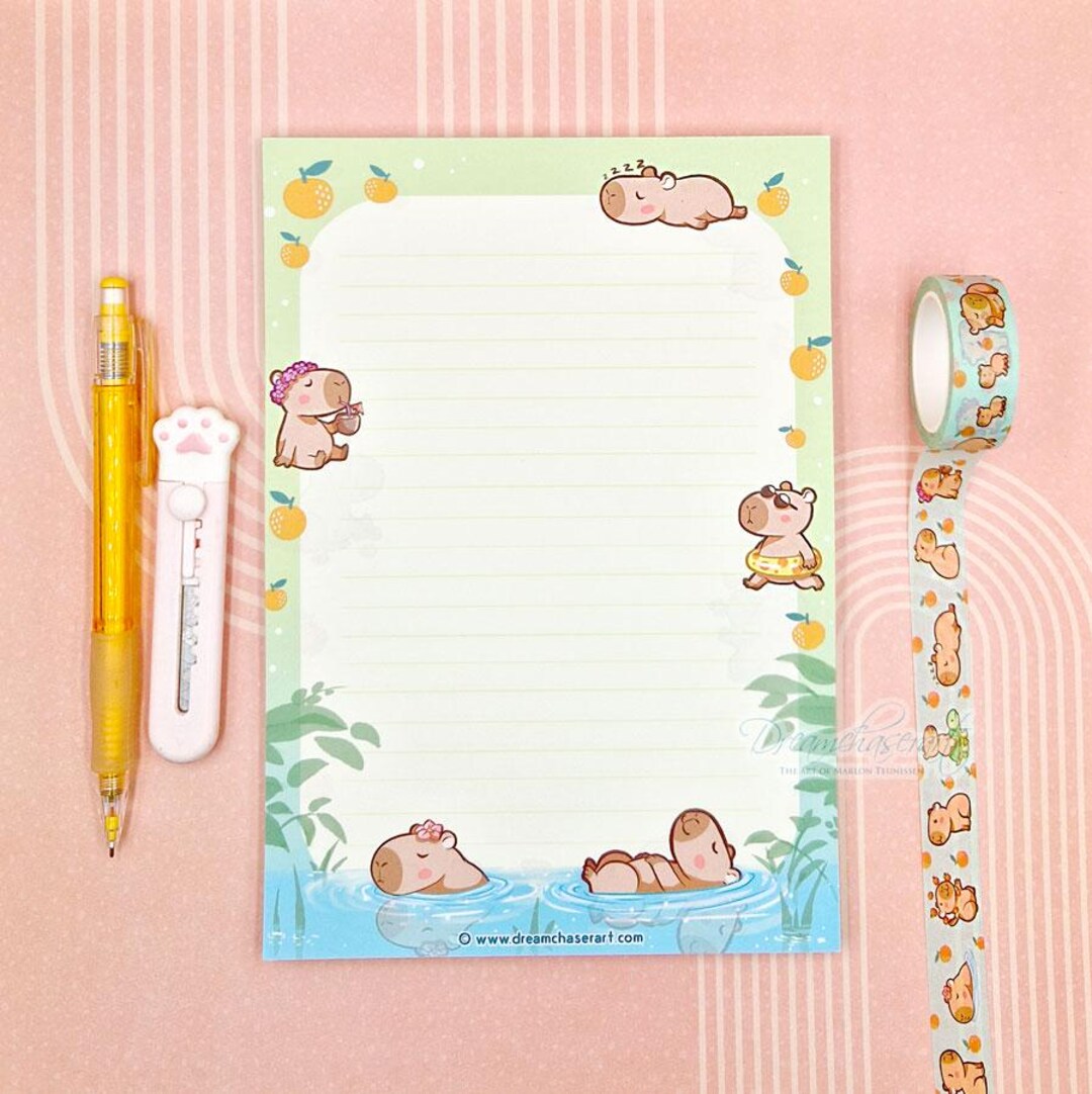 Chill Capy Memo Block Double Sided – A5 Letter Paper - Capybara Cute ...