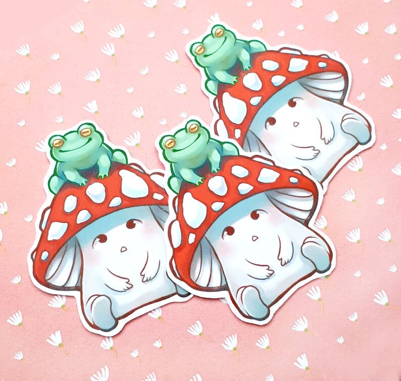 Cute Vinyl Mushy and Froggy Sticker Set - Journalling Sticker - Planner ...