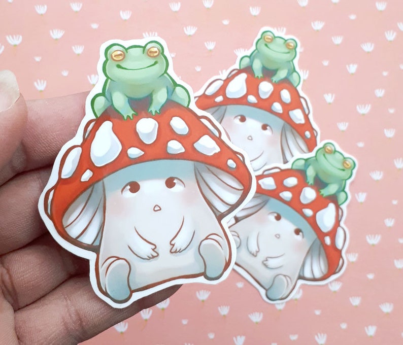 Cute Vinyl Mushy and Froggy Sticker Set - Journalling Sticker - Planner ...