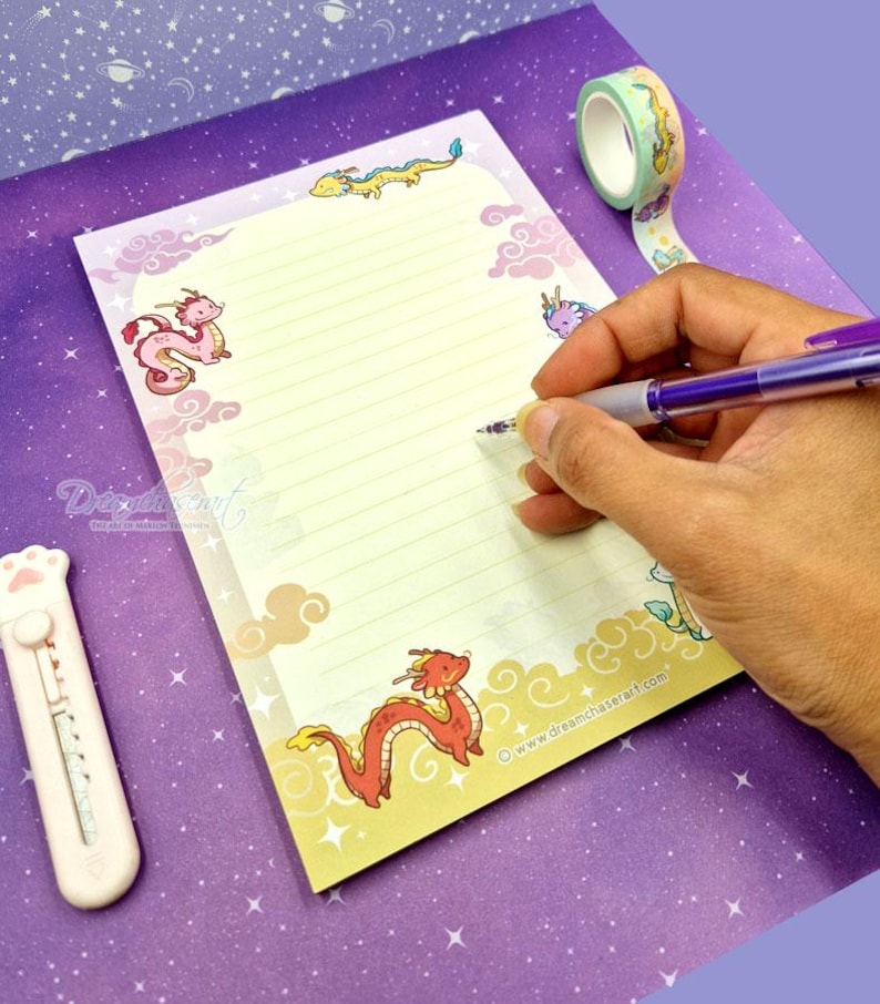 Dragon Buddies Memo Block Double Sided – A5 Letter Paper - Dragons Cute ...