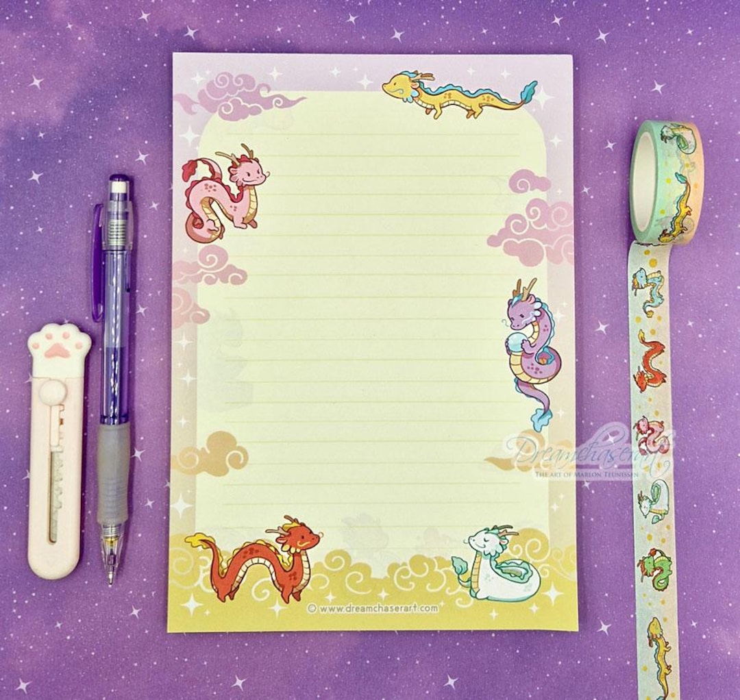 Dragon Buddies Memo Block Double Sided – A5 Letter Paper - Dragons Cute ...