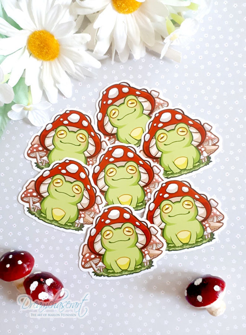 Cute Vinyl Mushy and Froggy Sticker Set - Journalling Sticker - Planner ...
